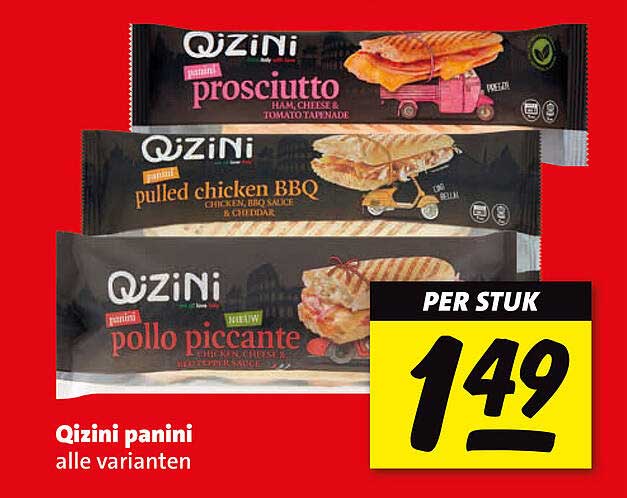 Qizini Panini Alle Varianten Aanbieding bij Boni - FolderFeest.nl