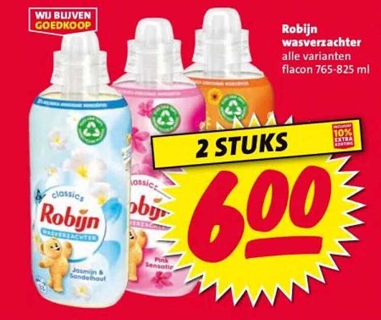 Robijn Wasverzachter Alle Varianten Flacon 765-825 Ml Aanbieding bij ...