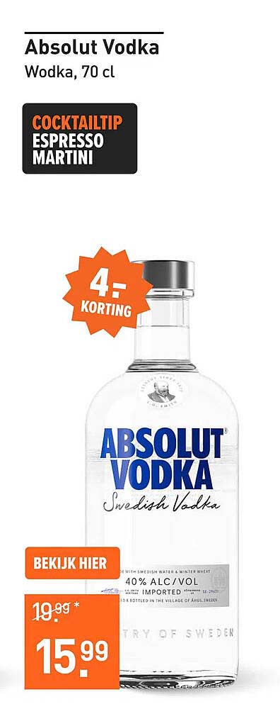 Absolut Vodka aanbieding bij Gall & Gall
