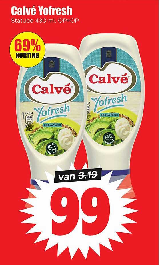 Calvé Yofresh Aanbieding bij Dirk - FolderFeest.nl