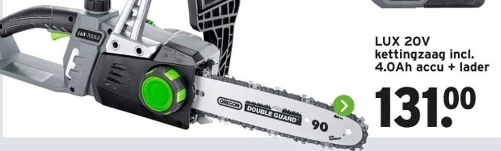 Lux 20V Kettingzaag Incl. 4.0Ah Accu + Lader aanbieding bij GAMMA