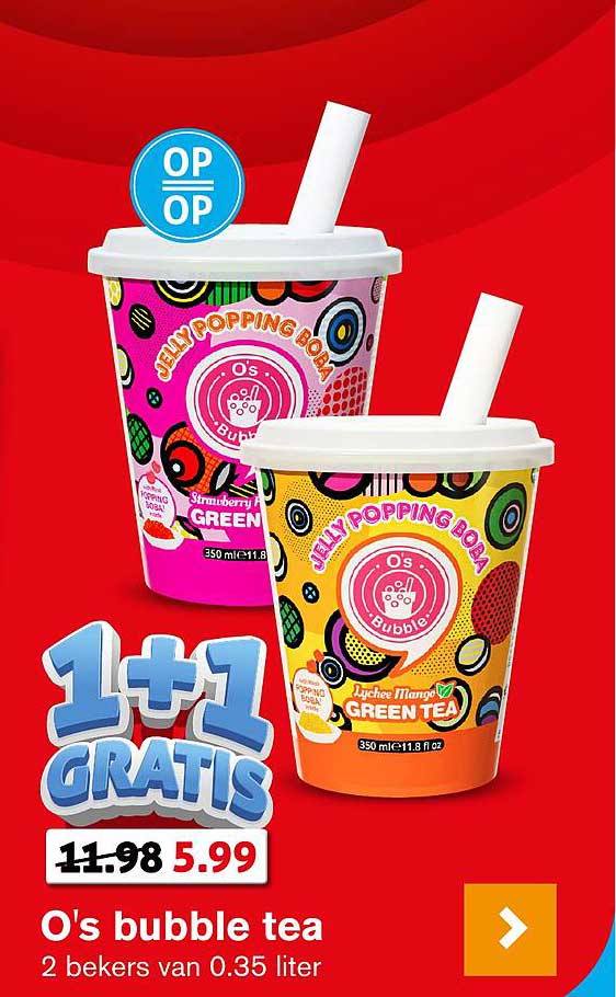 O's Bubble Tea aanbieding bij Hoogvliet