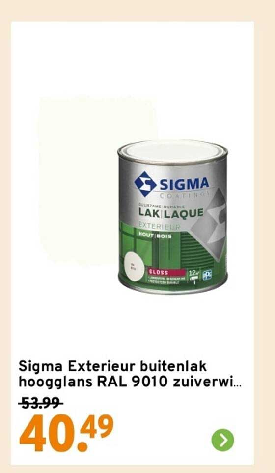 Sigma Exterieur Buitenlak Hoogglans Ral 9010 Aanbieding bij GAMMA ...