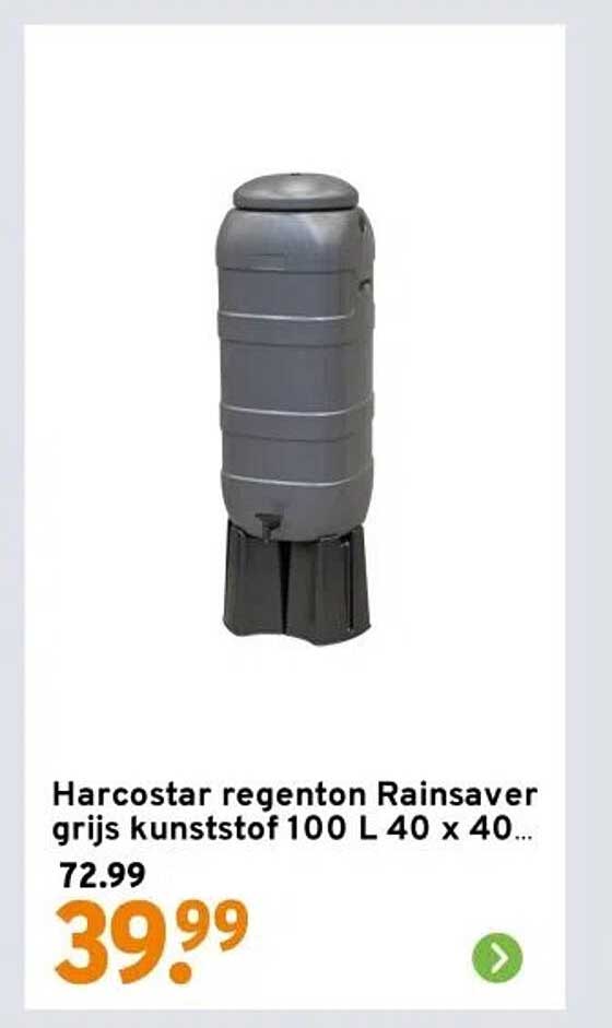 Harcostar Regenton Rainsaver Grijs Kunststof 100 L 40 X 40 ...