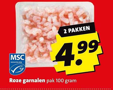 Roze Garnalen Pak 100 Gram Aanbieding bij Boni - FolderFeest.nl