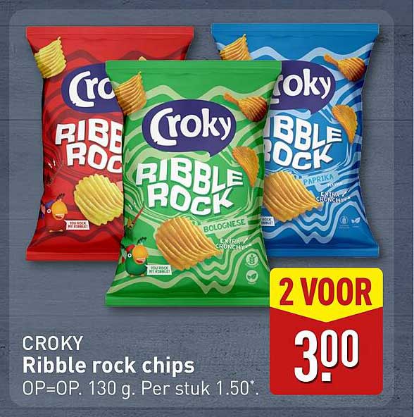 Croky Ribble Rock Chips aanbieding bij ALDI