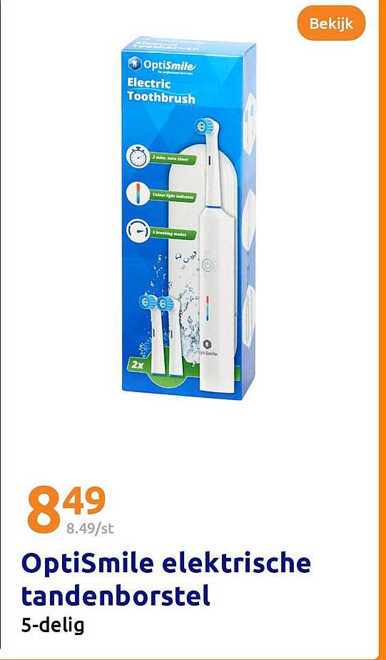 Optismile Elektrische Tandenborstel 5-Delig Aanbieding bij Action ...