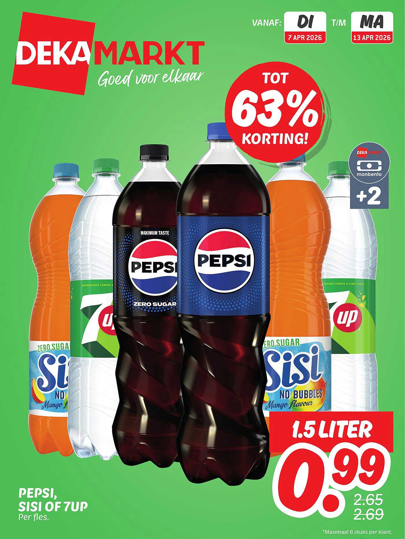 Pepsi, Sisi Of 7Up Aanbieding bij Dekamarkt - FolderFeest.nl