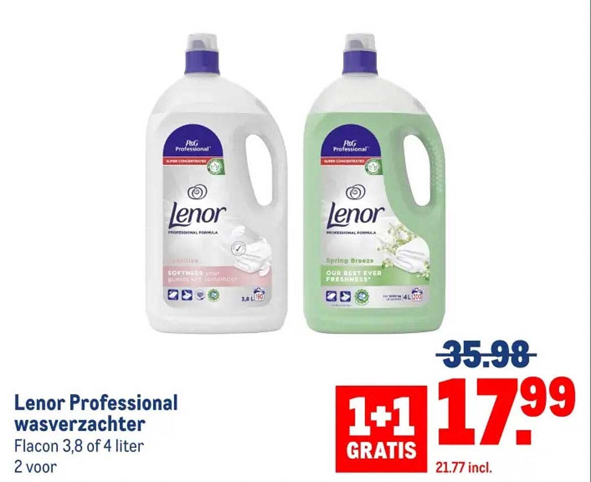 Lenor Professional Wasverzachter Aanbieding bij Makro - FolderFeest.nl