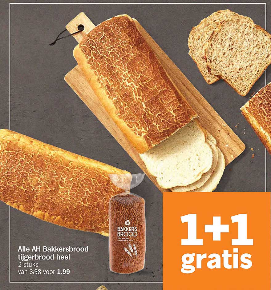 Alle Ah Bakkersbrood Tijgerbrood Heel Aanbieding bij Albert Heijn ...