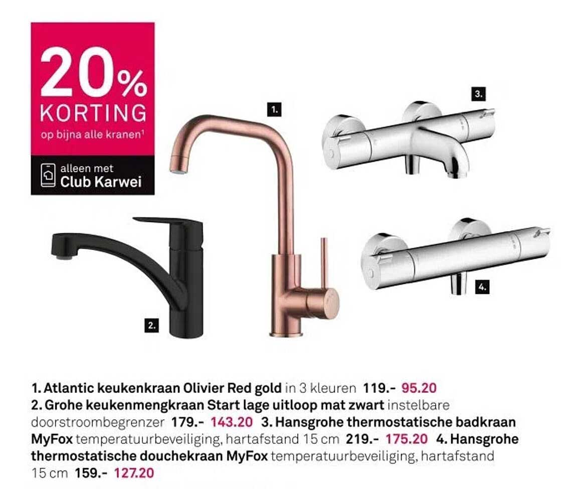 Atlantic Keukenkraan Olivier Red Gold In 3 Kleuren Aanbieding bij ...