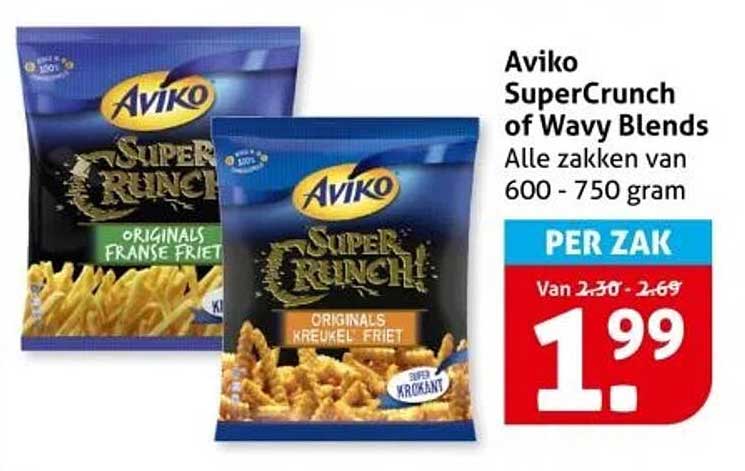 Aviko Supercrunch Of Wavy Blends Aanbieding bij Hoogvliet - FolderFeest.nl