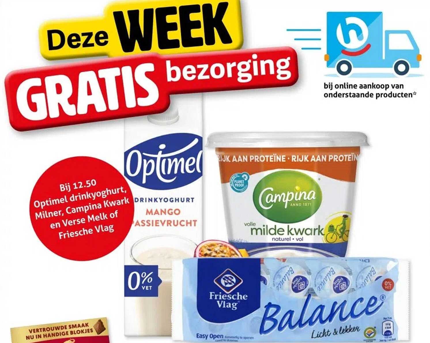 Bij 12.50 Optimel Drinkyoghurt, Milner, Campina Kwark En Verse Melk Of ...