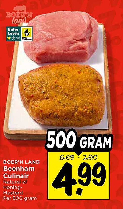 Boer'n Land Beenham Culinair Naturel Of Honing-Mosterd Per 500 Gram ...