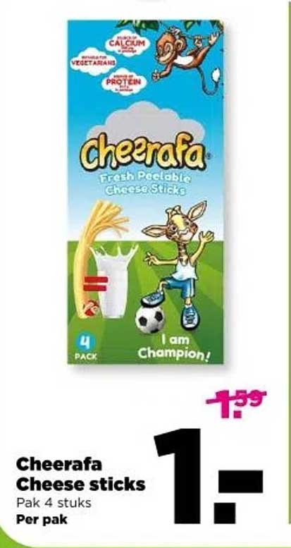 Cheerafa Cheese Sticks Aanbieding bij PLUS - FolderFeest.nl