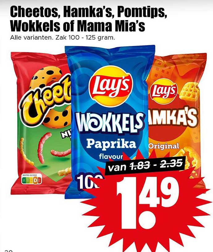 Cheetos, Hamka’s, Pomtips, Wokkels Of Mama Mia’s Aanbieding bij Dirk ...