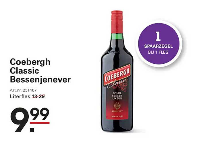 Coebergh Classic Bessenjenever Aanbieding bij Sligro - FolderFeest.nl