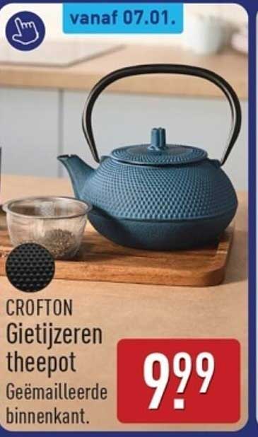 Crofton Gietijzeren Theepot Aanbieding bij ALDI - FolderFeest.nl