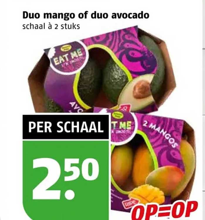 Duo Mango Of Duo Avocado Schaal À 2 Stuks Aanbieding bij Poiesz ...