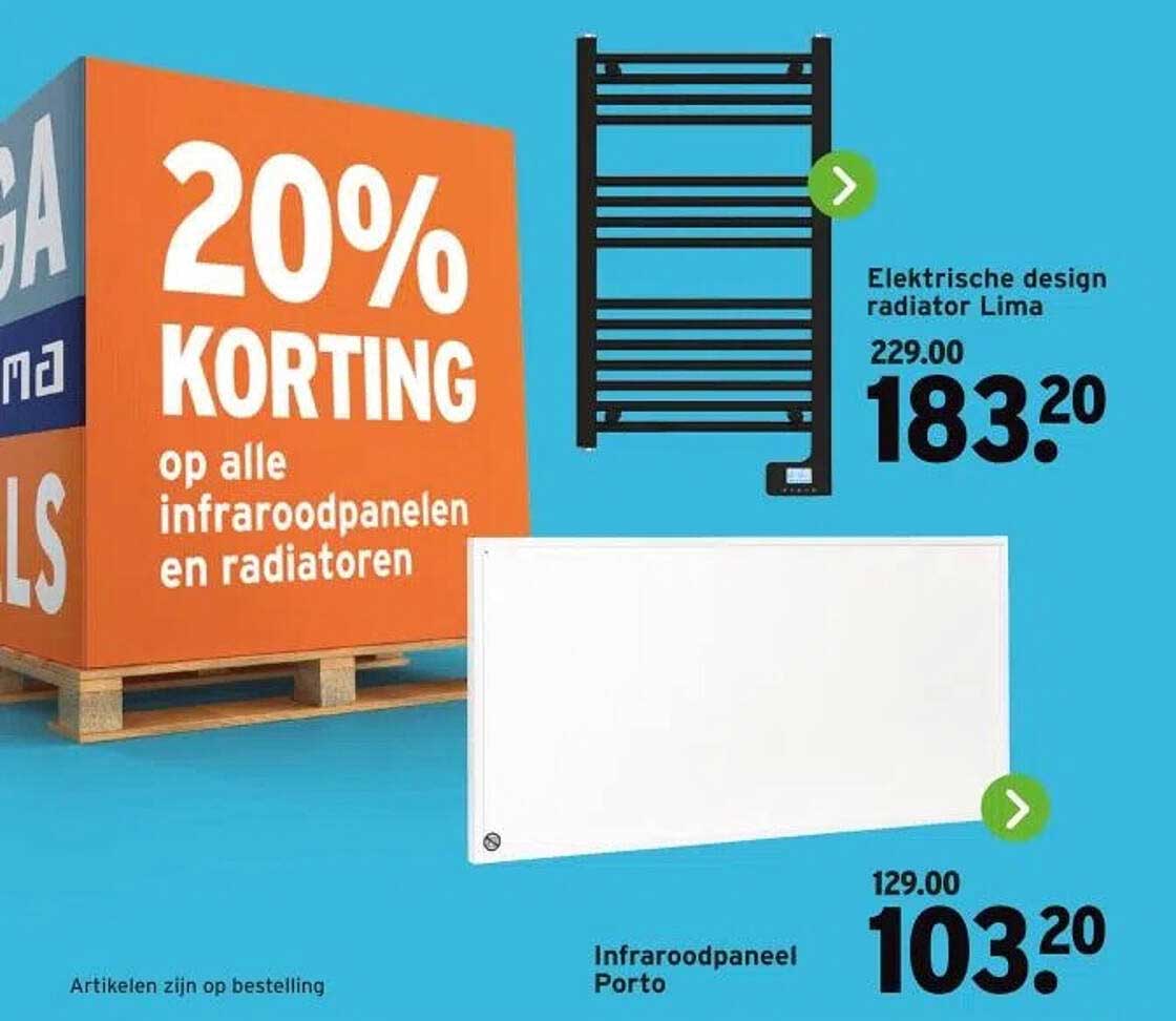 Elektrische Design Radiator Lima Aanbieding bij GAMMA - FolderFeest.nl
