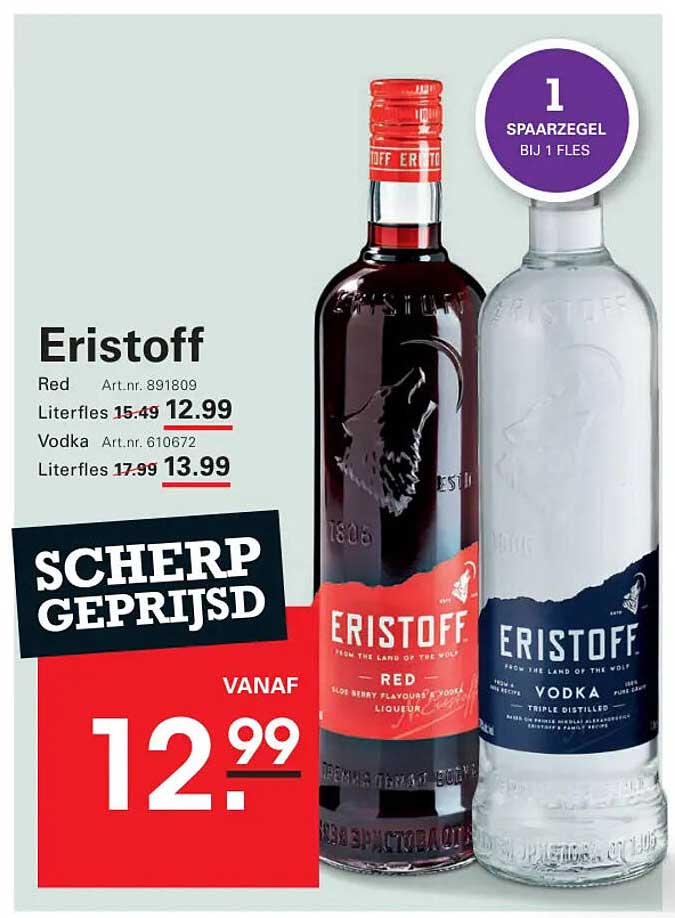 Eristoff Red Aanbieding bij Sligro - FolderFeest.nl