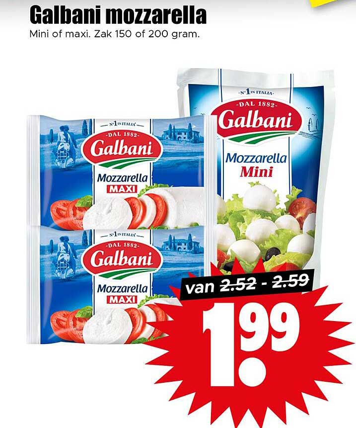Galbani Mozzarella Aanbieding bij Dirk - FolderFeest.nl