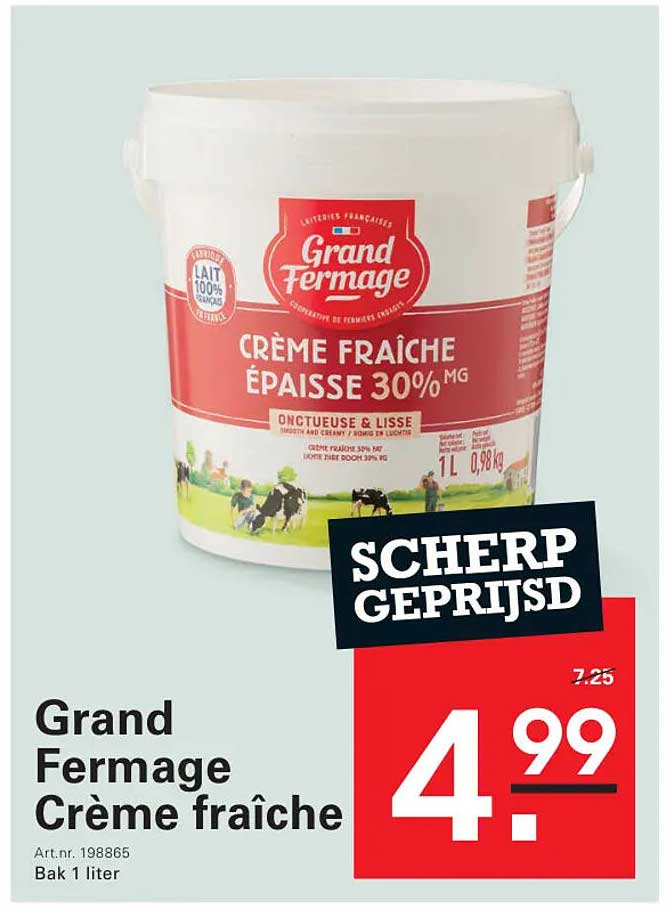 Grand Fermage Crème Fraîche Aanbieding bij Sligro - FolderFeest.nl