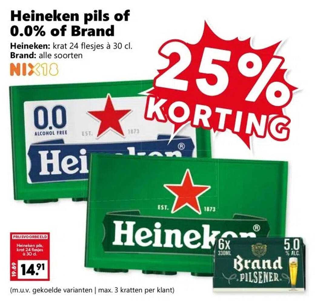 Heineken, Brand En Birra Moretti Pils Aanbieding bij PLUS - FolderFeest.nl