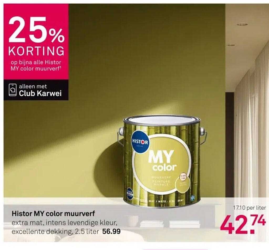 Histor My Color Muurverf Aanbieding bij Karwei - FolderFeest.nl