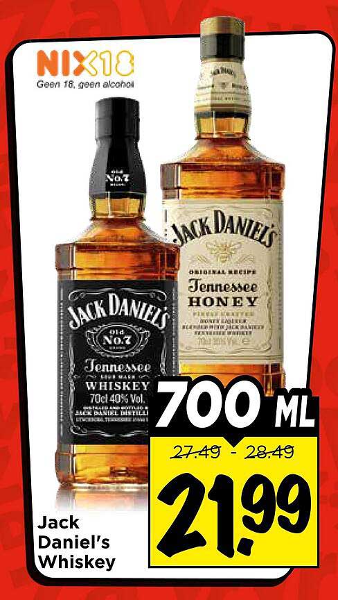 Jack Daniel's Whiskey Aanbieding bij Vomar - FolderFeest.nl