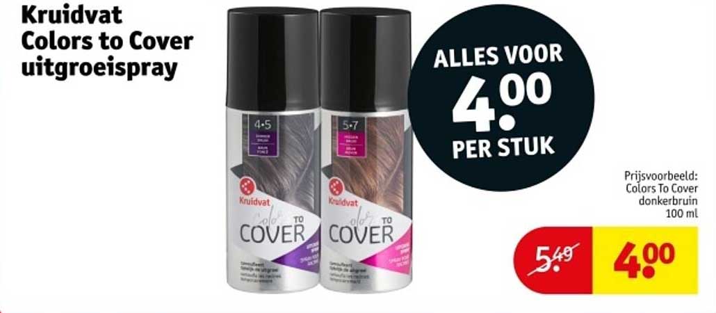 Kruidvat Colors To Cover Uitgroeispray Aanbieding bij Kruidvat ...