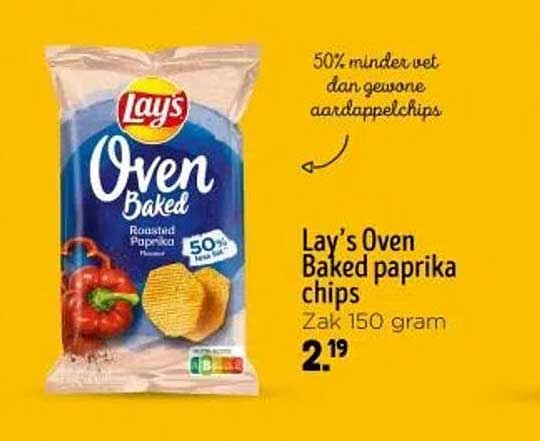 Lay's Oven Baked Paprika Chips Aanbieding bij Jumbo - FolderFeest.nl
