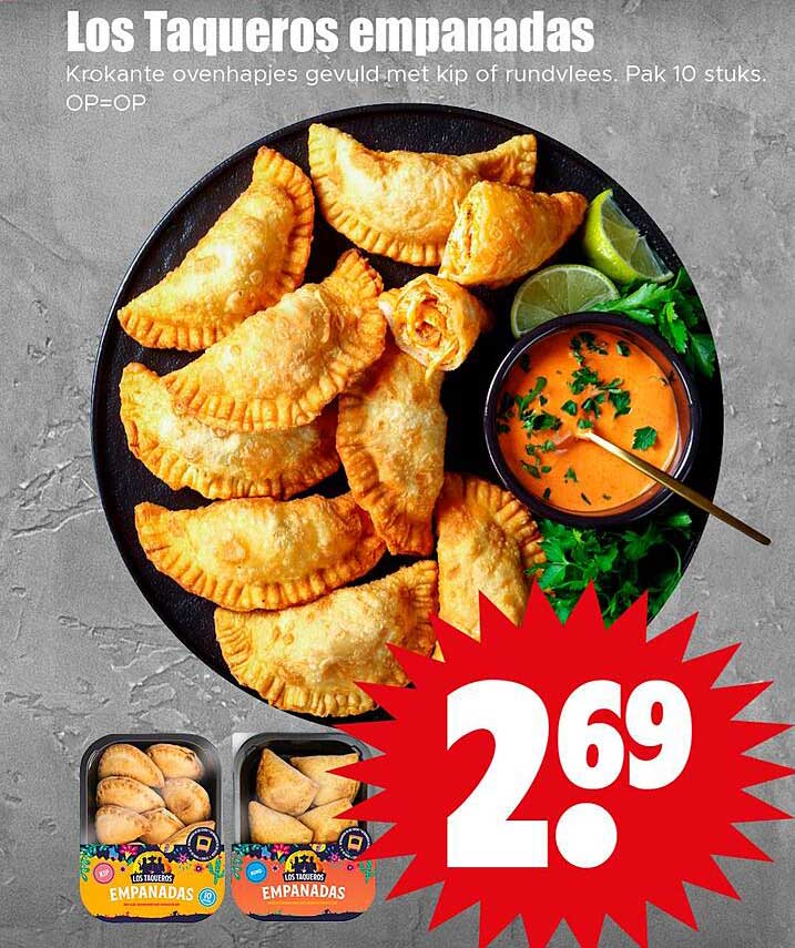 Los Taqueros Empanadas Aanbieding bij Dirk - FolderFeest.nl