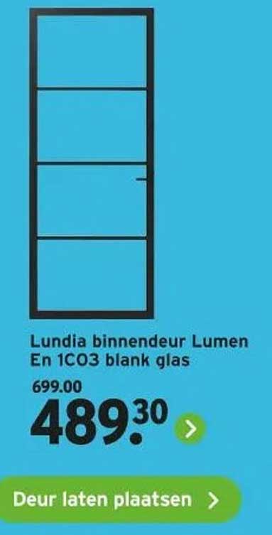 Lundia Binnendeur Lumen En 1Co3 Blank Glas Aanbieding bij GAMMA ...