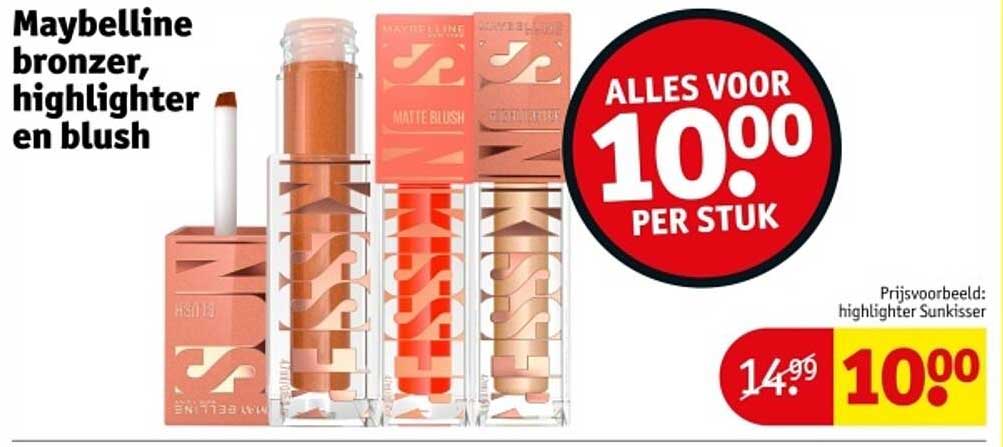 Maybelline Bronzer, Highlighter En Blush Aanbieding bij Kruidvat ...