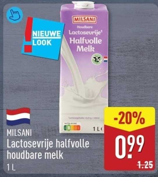 Milani Lactosevrije Halfvolle Houdbare Melk Aanbieding bij ALDI ...