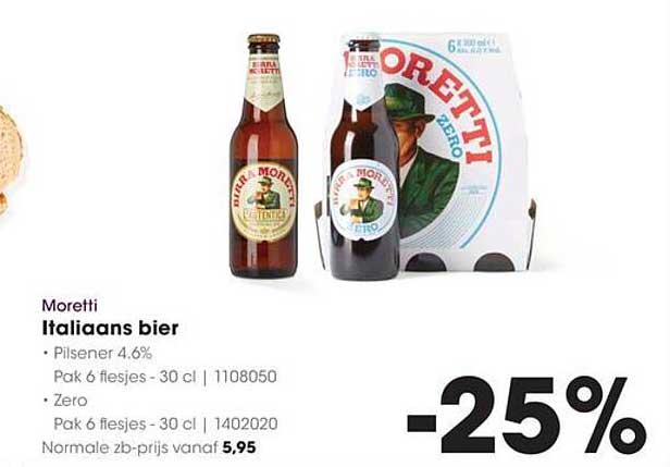 Moretti Italiaans Bier Aanbieding bij HANOS - FolderFeest.nl