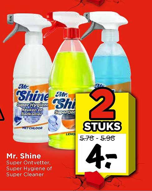 Mr. Shine Super Ontvetter, Super Hygiene Of Super Cleaner Aanbieding ...