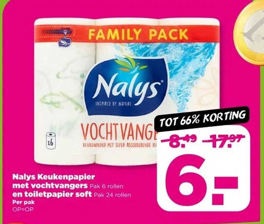 Nalys Keukenpapier Vochtvangers Pak 12 Rollen Aanbieding bij Vomar ...