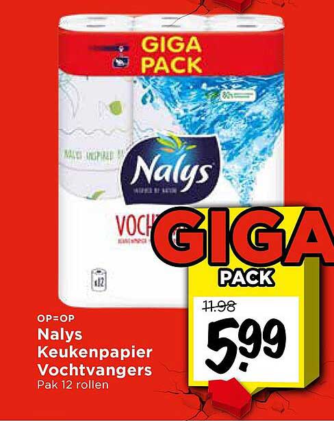 Nalys Keukenpapier Vochtvangers Pak 12 Rollen Aanbieding bij Vomar ...
