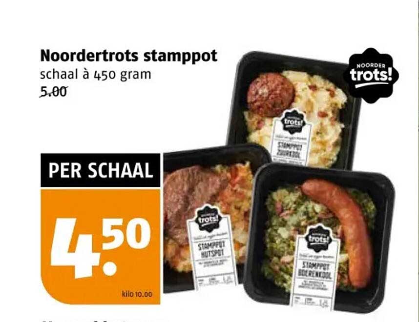 Noordertrots Stamppot Schaal À 450 Gram Aanbieding bij Poiesz ...