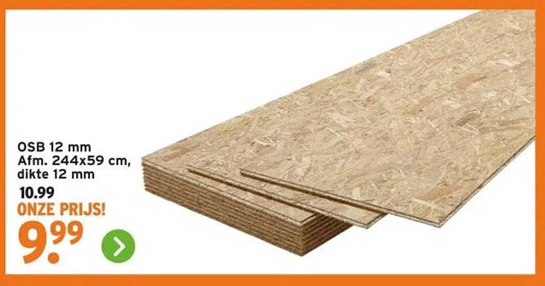 Osb 12 Mm Afm. 244X59 Cm, Dikte 12 Mm Aanbieding bij GAMMA - FolderFeest.nl