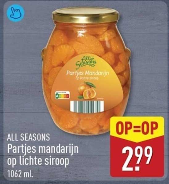Partjes Mandarijn Op Lichte Siroop Aanbieding bij ALDI - FolderFeest.nl