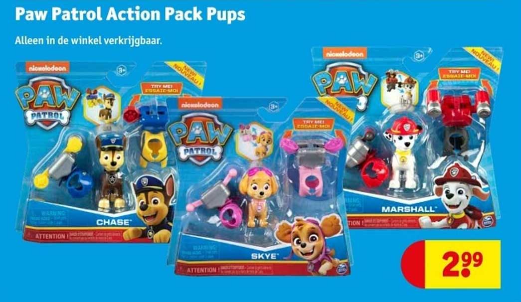 Paw Patrol Action Pack Pups Aanbieding bij Kruidvat - FolderFeest.nl