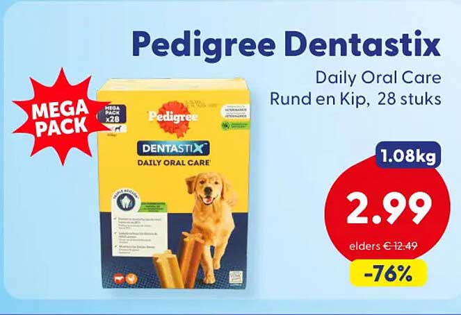 Hondensnacks Pedigree Dentastix, Mini 100+40 Stuks, Medium 72+40 Stuks ...