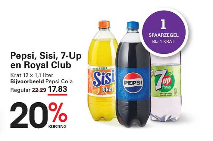 Pepsi, Sisi, 7-Up En Royal Club Aanbieding bij Sligro - FolderFeest.nl