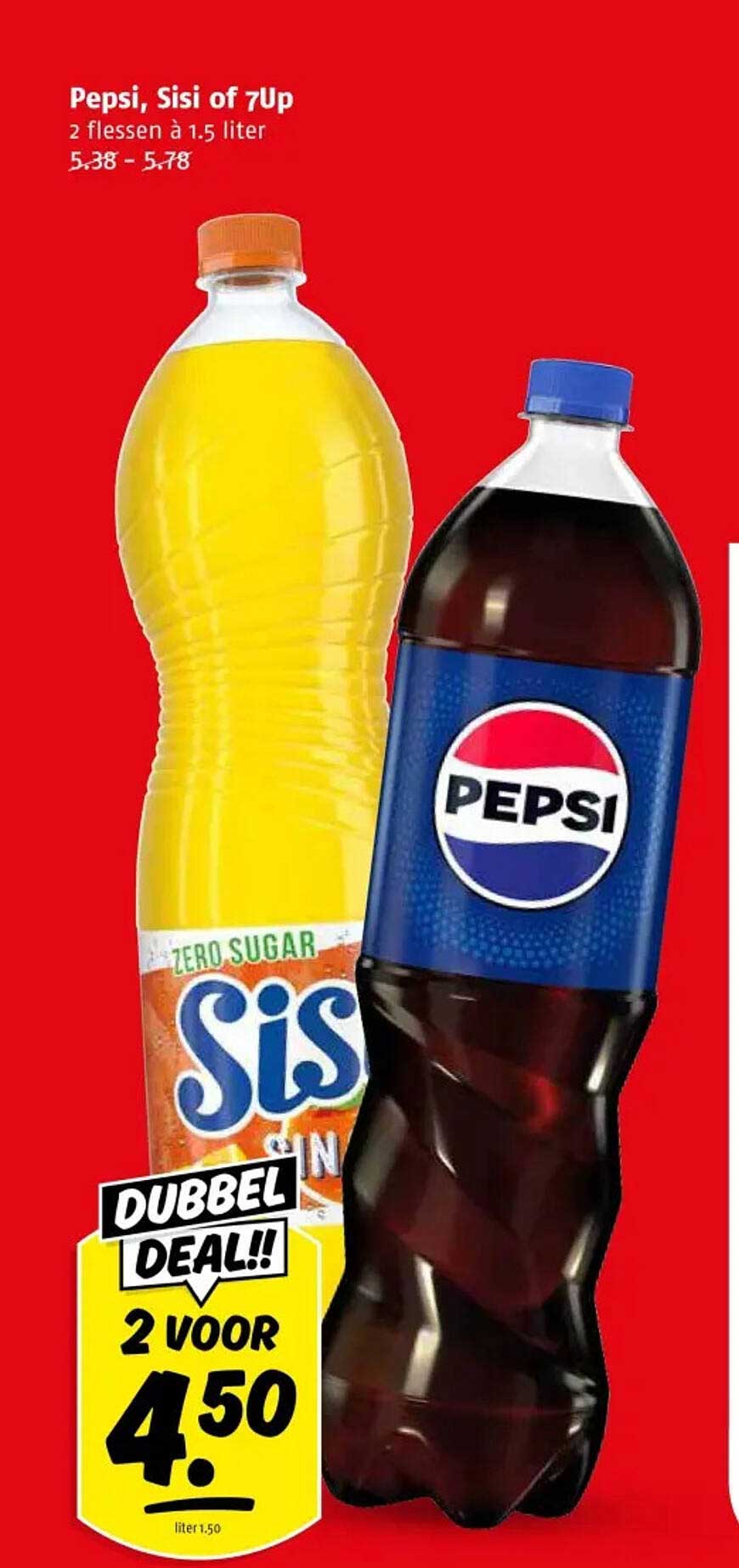 Pepsi, Sisi Of 7Up, 2 Flessen À 1.5 Liter Aanbieding bij Poiesz ...
