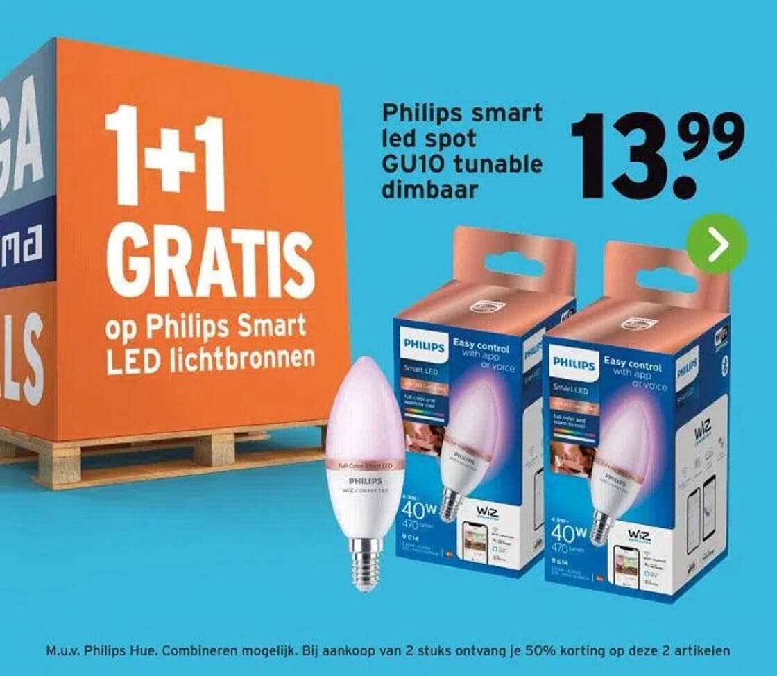 Philips Smart Led Spot Gu10 Tunable Dimbaar Aanbieding bij GAMMA ...