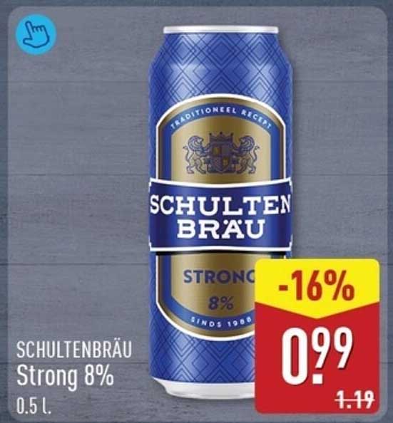 Schultenbräu Strong 8% Aanbieding bij ALDI - FolderFeest.nl