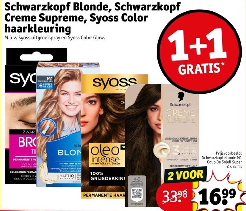 Schwarzkopf Blonde, Schwarzkopf Creme Supreme, Syoss Color Haarkleuring ...